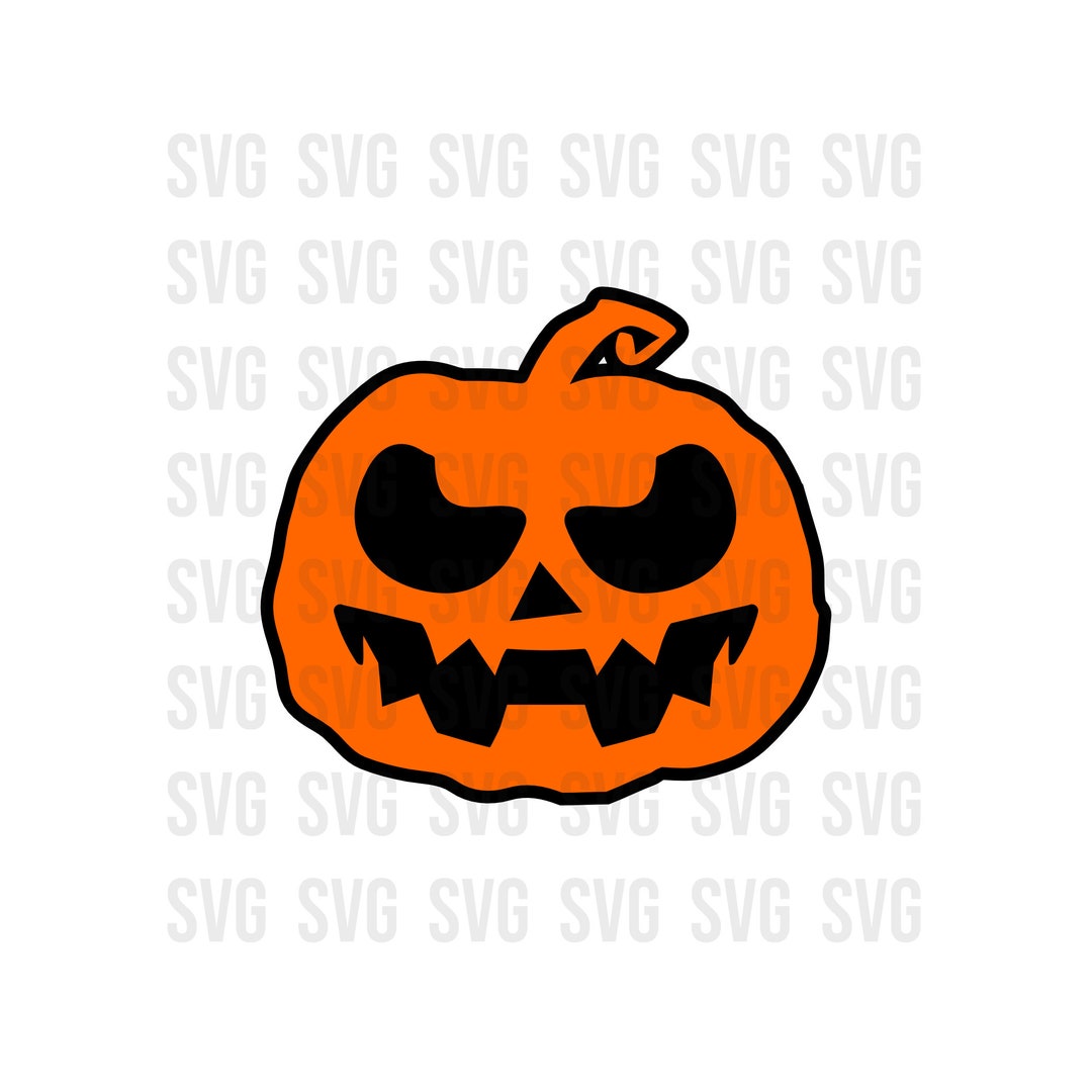 Scary Pumpkin Svg, Pumpkin Svg, Halloween Svg, Fall Svg, Orange Pumpkin ...