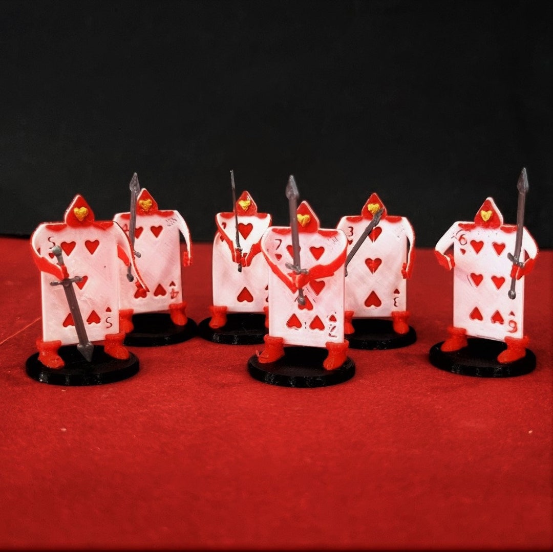 Playing Cards Army Figurines Alice in Wonderland 3D set of 6 - Etsy UK
