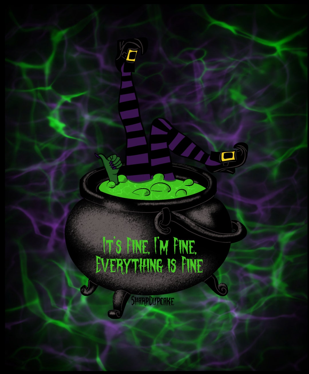 Witch, Cauldron, Art Print, I'm Fine, Goth, Gift - Etsy