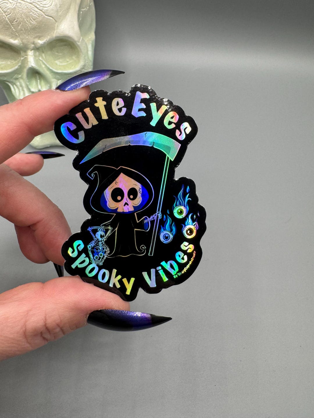 Little Death Holographic Sticker, Cute Goth Spooky Vibes - Etsy