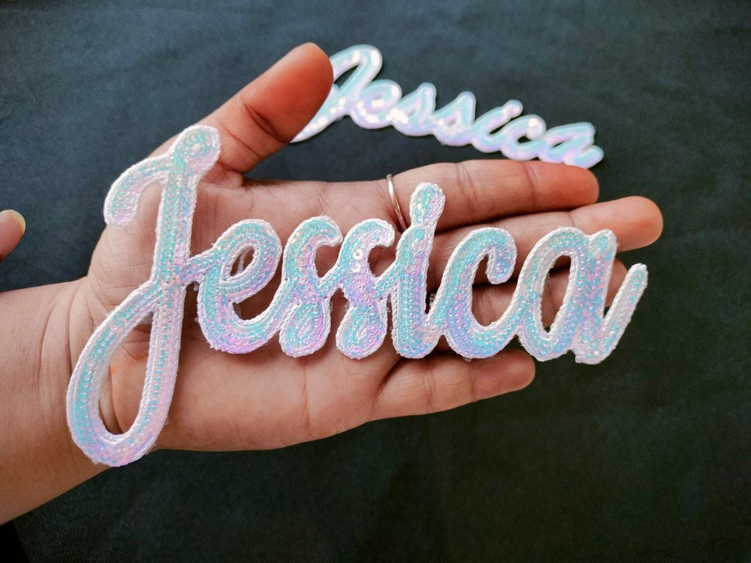 Sequins Name Patchsembroidered for Jacket T-shirt on Patch - Etsy