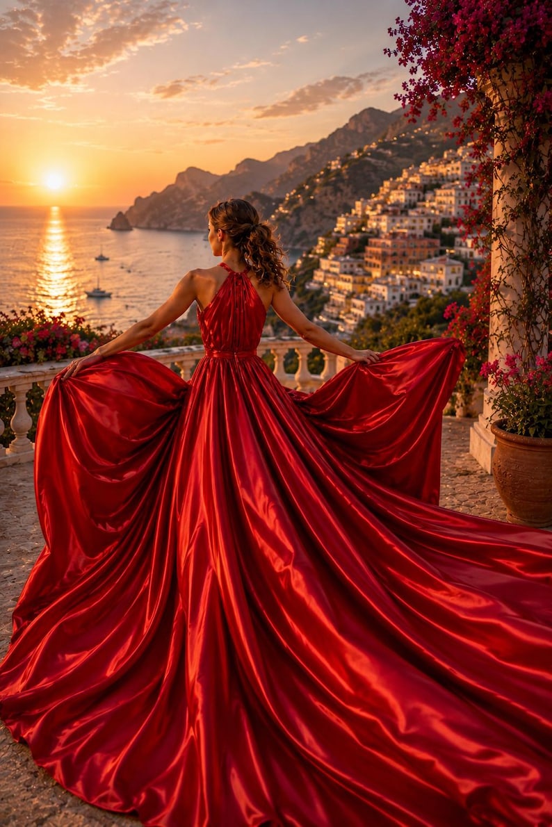Santorini Custom Flowing Dress Convertible Flying Dress Long Flying ...