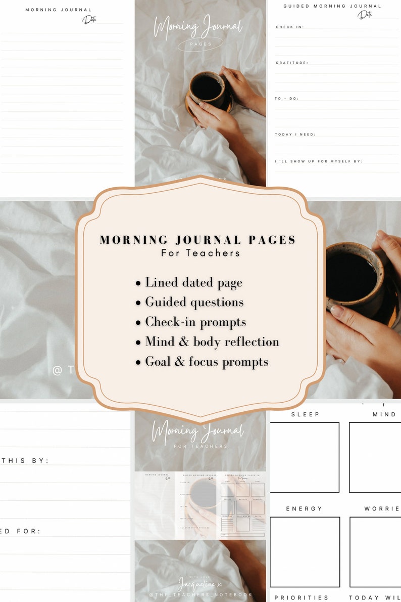 Morning Journal Pages for Teachers - Etsy