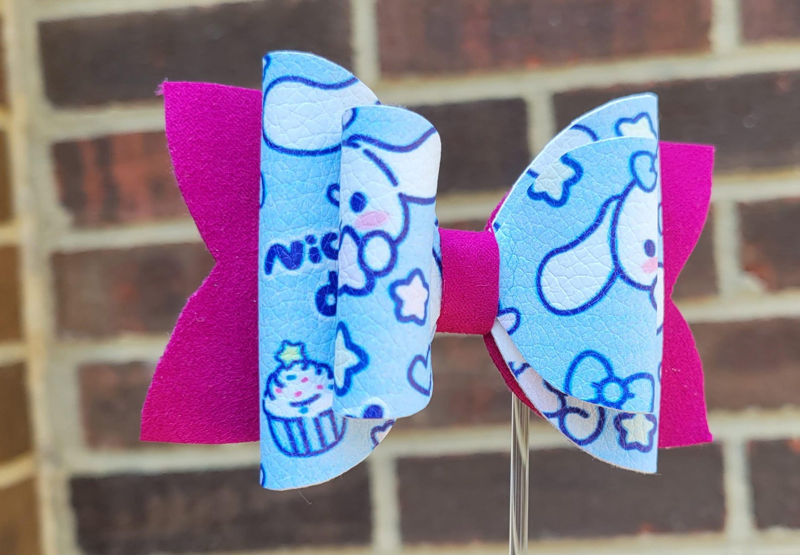 Cinnamon Roll Kitty Hair Bow: Glitter Toddler Clip - Etsy