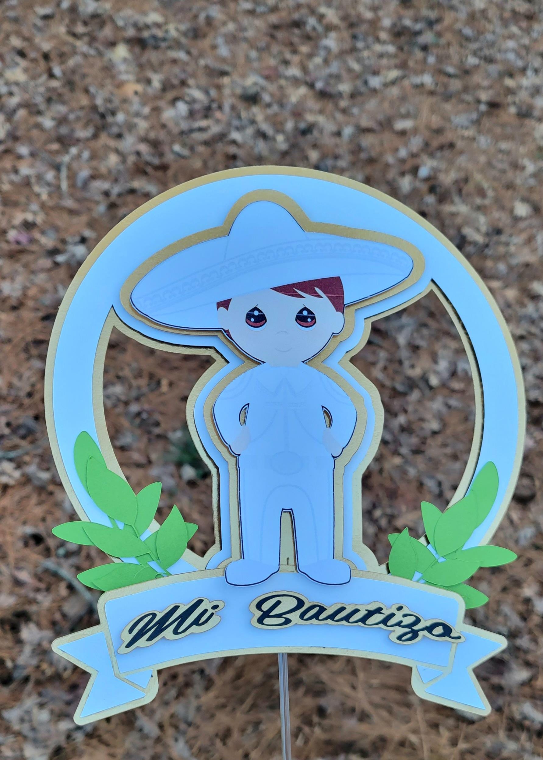 Charro Bautizo Cake Topper: 3D Baptism Centerpiece - Etsy