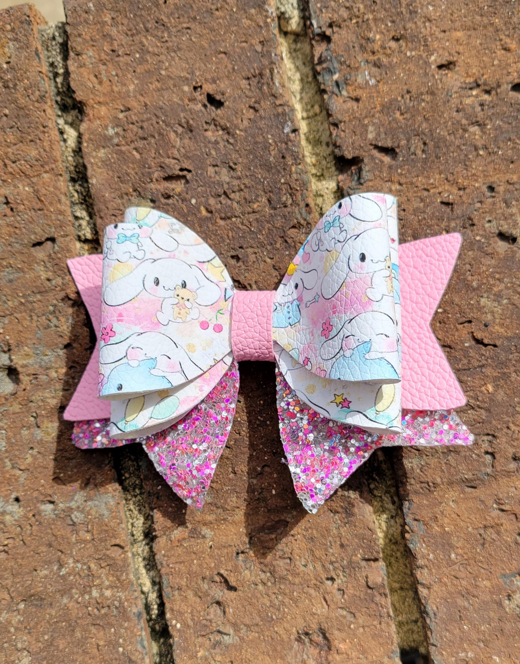 Cinnamon Roll Kitty Hair Bow: Glitter Toddler Clip - Etsy