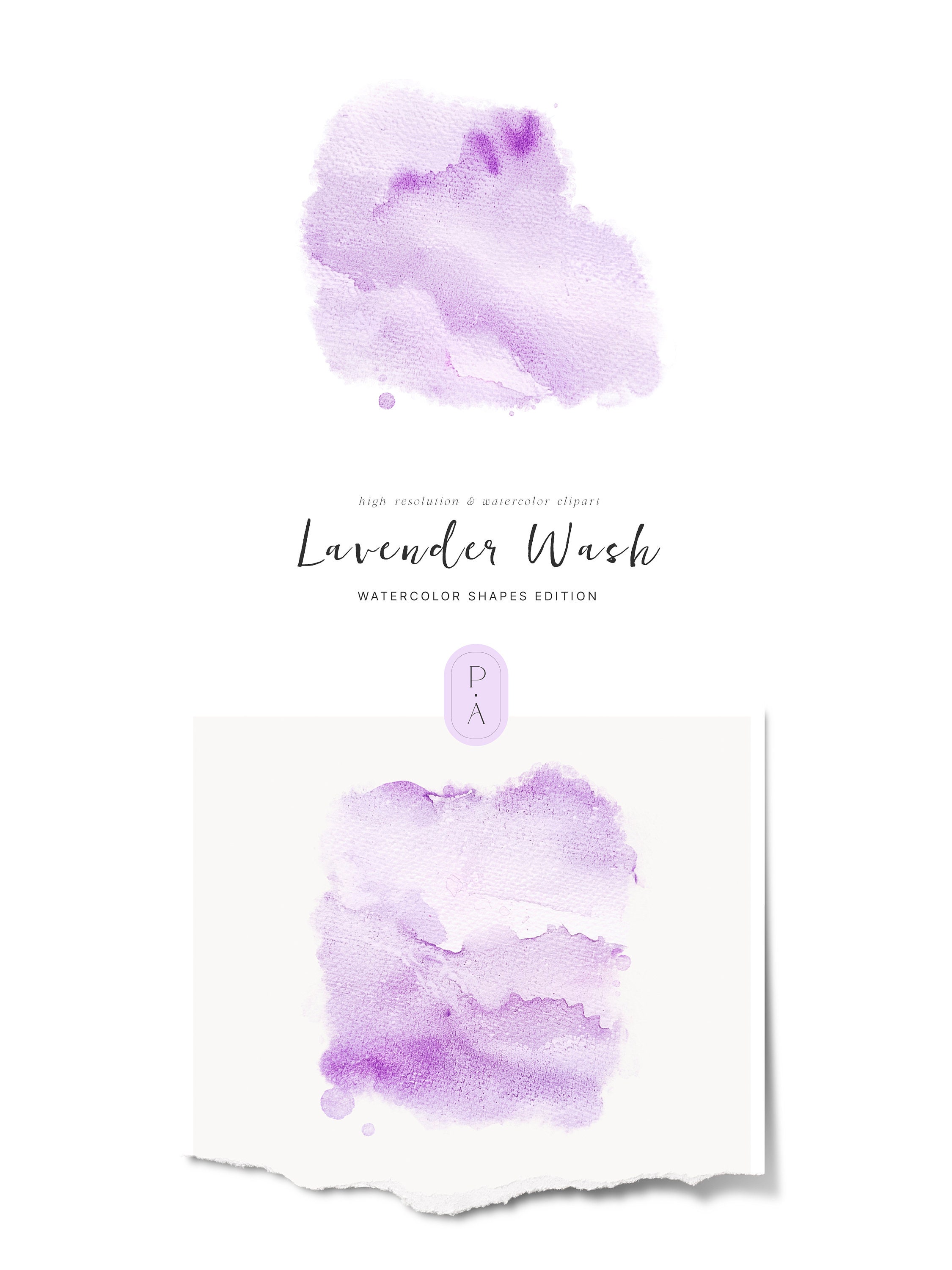 Lavender Shapes Watercolor Clipart - Purple Washes - Watercolor Shapes ...