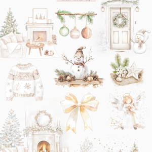 Watercolor Rustic Christmas Clipart - Rustic Cozy Winter Collection ...