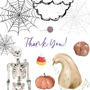 Halloween Watercolor Clipart - Spooky Clipart - Trick or Treat Clipart ...