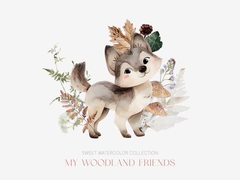 Watercolor Boho Woodland Animals Clipart Collection - Forest Animals ...