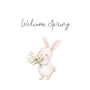 Cute Spring Watercolor Clipart - Bunny Clipart - Spring Nursery ...