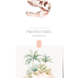 Dinosaur Watercolor Clipart Set - Prehistoric Clipart - Watercolor ...