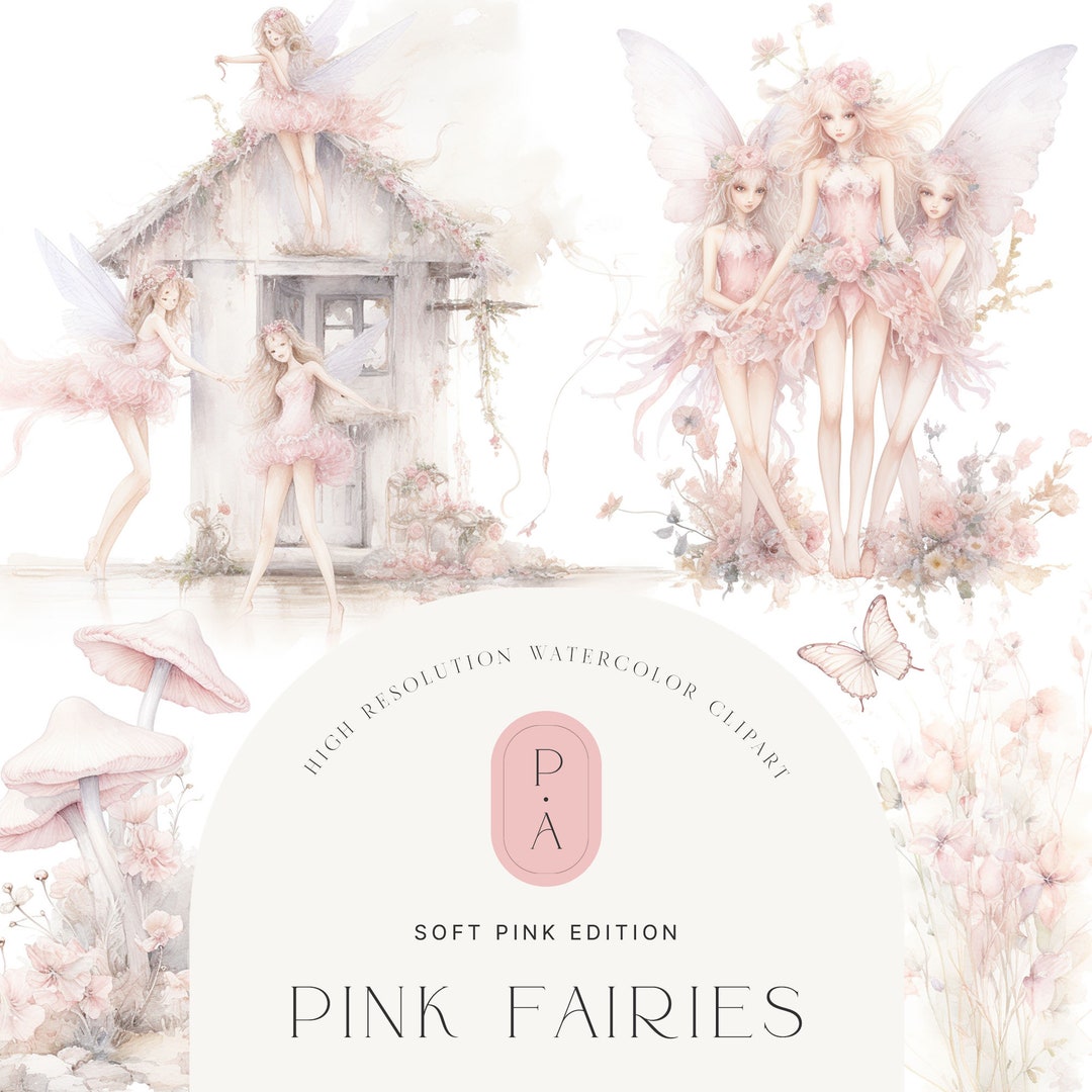 Watercolor Pink Fairies Clipart Pink Fairies Clipart Fairies Clipart ...