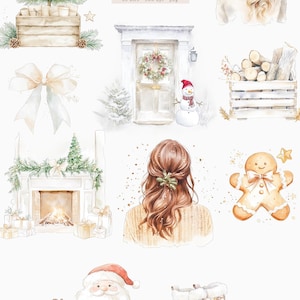 Watercolor Rustic Christmas Clipart - Rustic Cozy Winter Collection ...