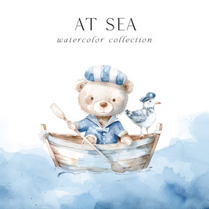 Watercolor Sailor Bear Clipart - Sailor Clipart for Kids - Nursery ...