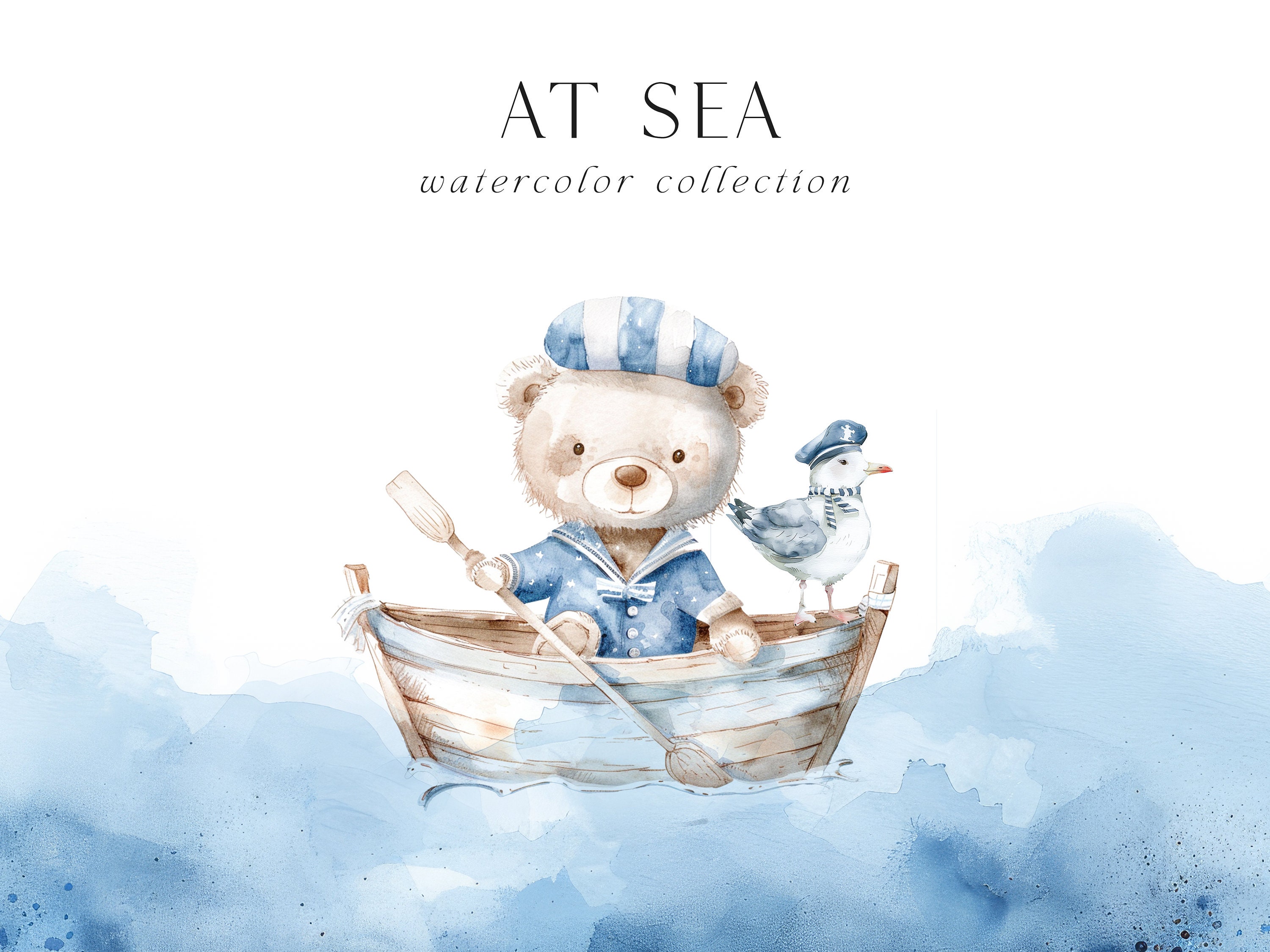 Watercolor Sailor Bear Clipart Sailor Clipart for Kids Nursery Clipart ...