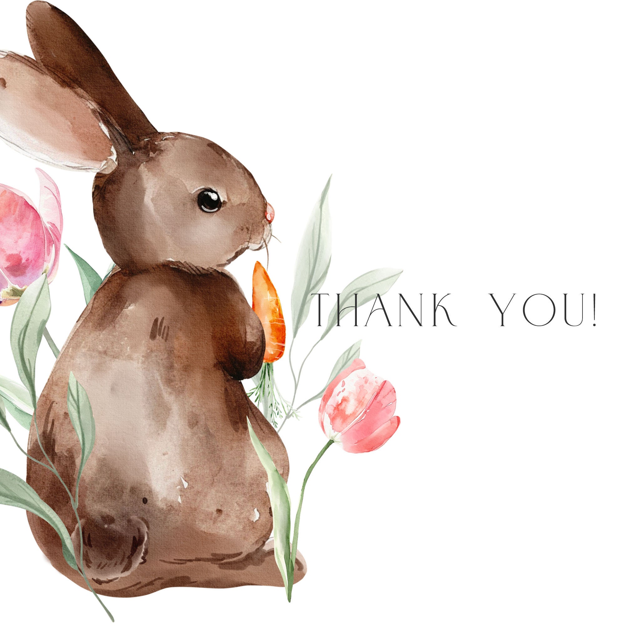 Watercolor Baby Bunnies Clipart Set Spring Bunnies Spring Florals ...