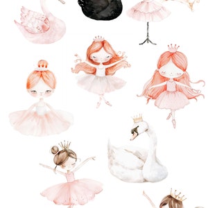 Watercolor Cute Ballerina Clipart Dusty Rose Ballerina Balet Clipart ...