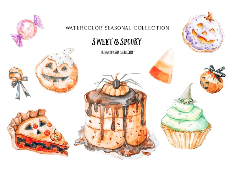 Halloween Desserts Clipart - Spooky Sweets - Sweets Clipart - Trick or ...