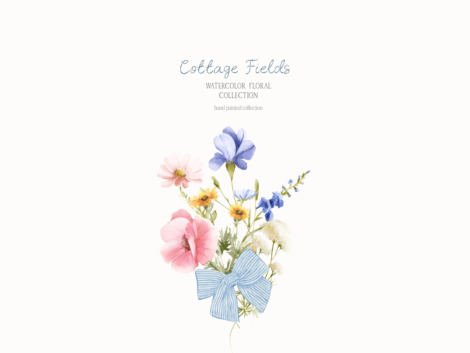 Watercolor Wild Cottage Fields - Preppy Wild Flowers - Preppy ...