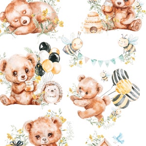 Cute Honey Bear Clipart - Bear Clipart - Teddy Bears - Cute Bee ...
