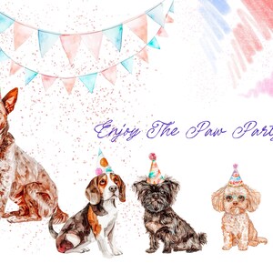 Dog Party Clipart - Party Pets Clipart - Festive Clipart - Cute Dog ...