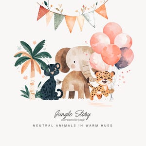 Watercolor Jungle Animals Clipart Collection - Cute and Quirky Animals ...