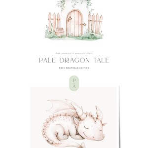 Neutral Dragons Watercolor Clipart - Kingdom Clipart - Dragon Clipart ...