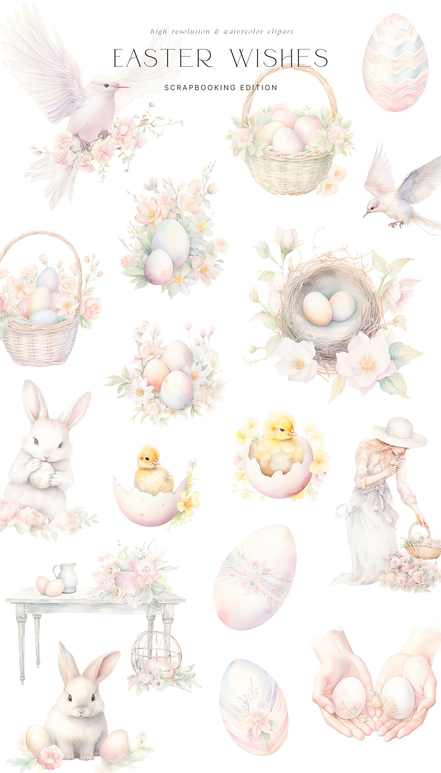 Watercolor Easter Clipart Set Watercolor Spring Animals Scrapbooking ...
