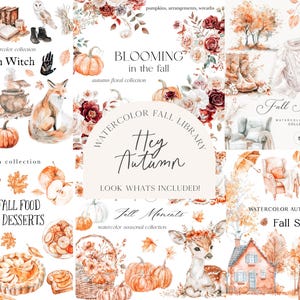 Watercolor Fall Autumn Bundle - Stickers Bundle - Scrapbookin Bundle ...
