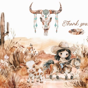 Cute Cowboys Watercolor Clipart - Watercolor Cowboys - Western Clipart ...
