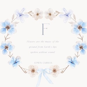 Preppy Blue Floral Clipart Collection - Preppy Flowers - Preppy Frames ...