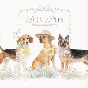 Watercolor Spring Pups Dog Breed Collection - Digital Download - Etsy
