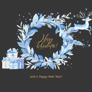 Blue Christmas Clipart - Santa's Village - Cute Christmas - Cute ...