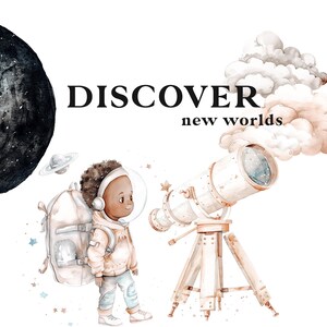 Space Clipart - Astronaut Clipart - Astronaut Boy Clipart - Watercolor ...