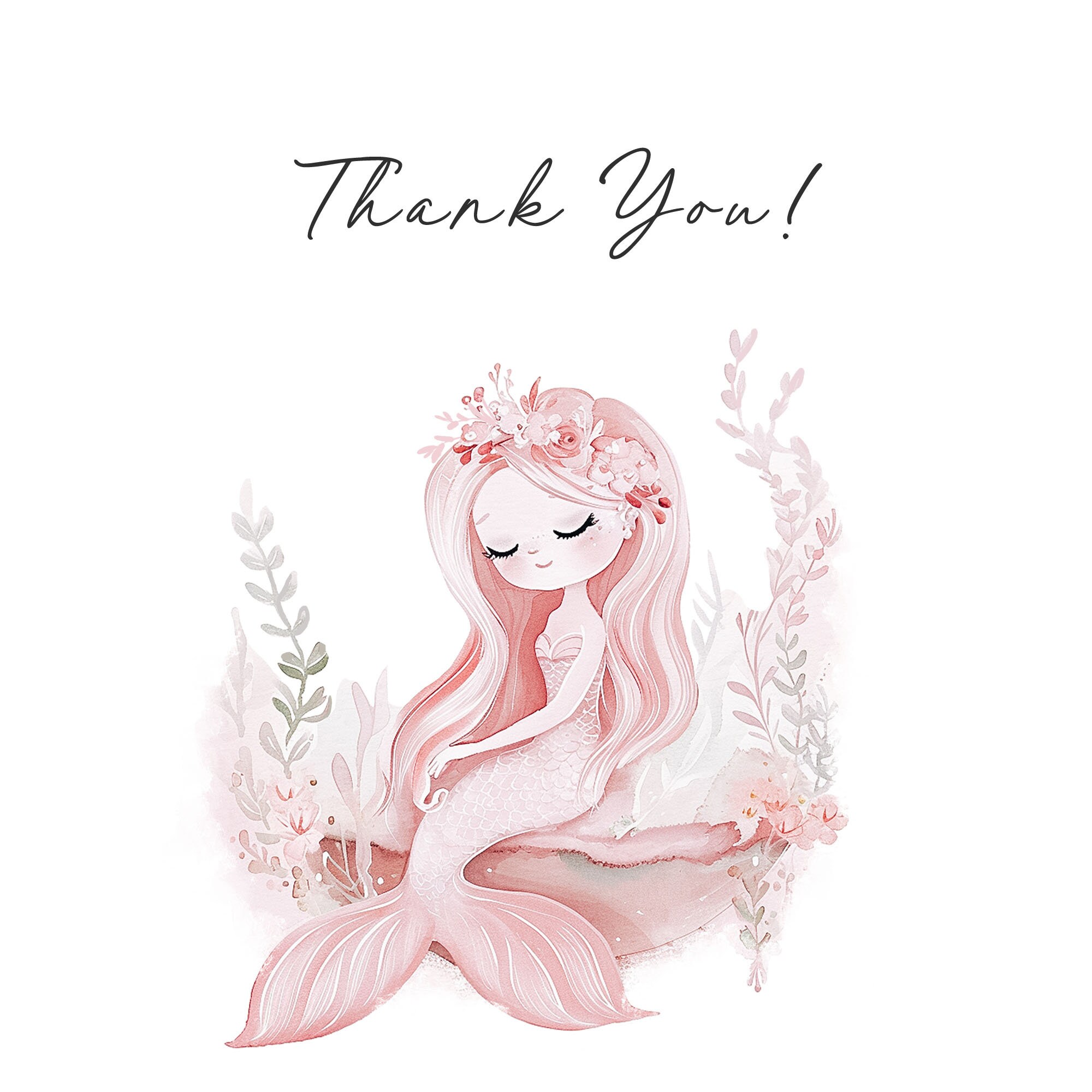 Watercolor Pink Mermaids Clipart - Pink Clipart - Underwater Clipart ...