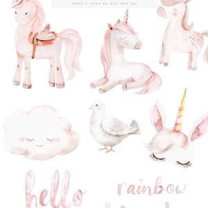 Dusty Pink Princess Clipart - Cute Royal Clipart - Princess & Unicorns ...