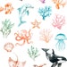 Cute Scuba Diving Watercolor Clipart - Scuba Dive Clipart - Underwater ...