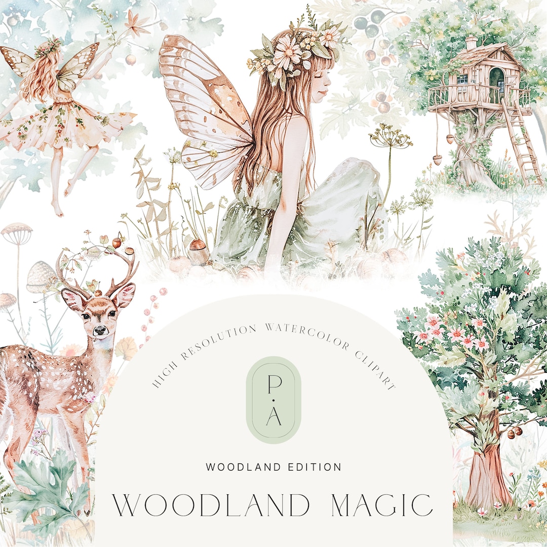 Watercolor Woodland Fairy Clipart - Fairies Clipart - Watercolor ...