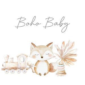 Neutral Baby Watercolor Clipart - Boho Baby - Boho Animals - Neutral ...