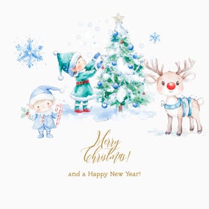Blue Christmas Clipart - Santa's Village - Cute Christmas - Cute ...