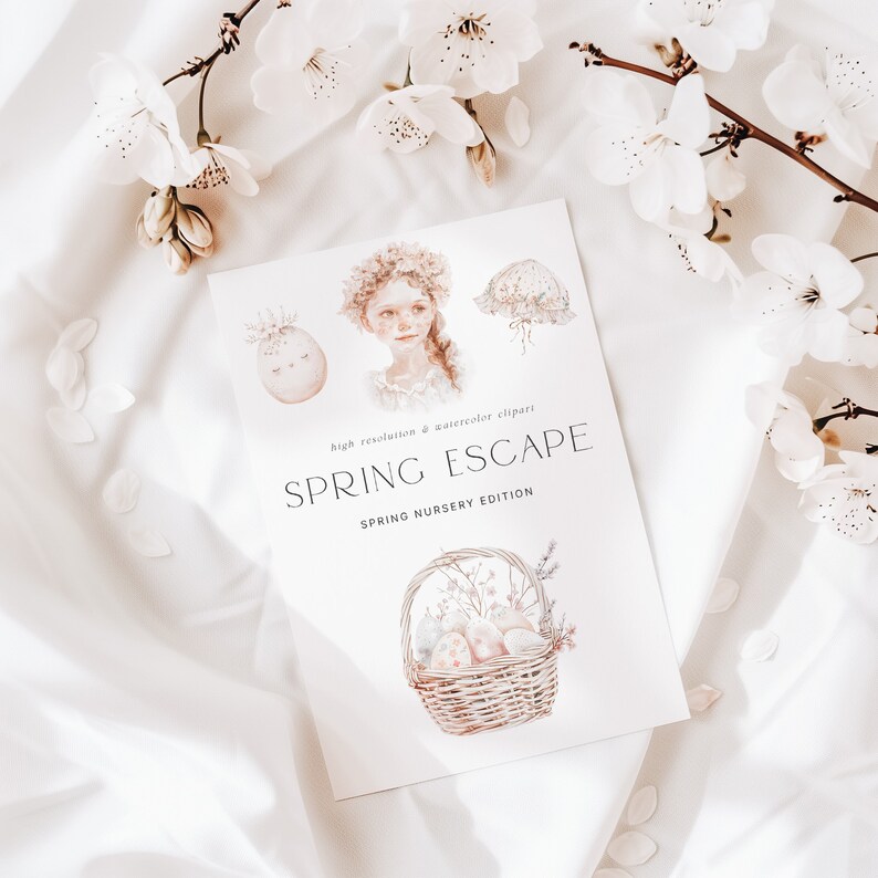 Spring Nursery Watercolor Clipart Spring Animals Easter Clipart Animal ...