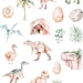 Dinosaur Watercolor Clipart Set - Prehistoric Clipart - Watercolor ...
