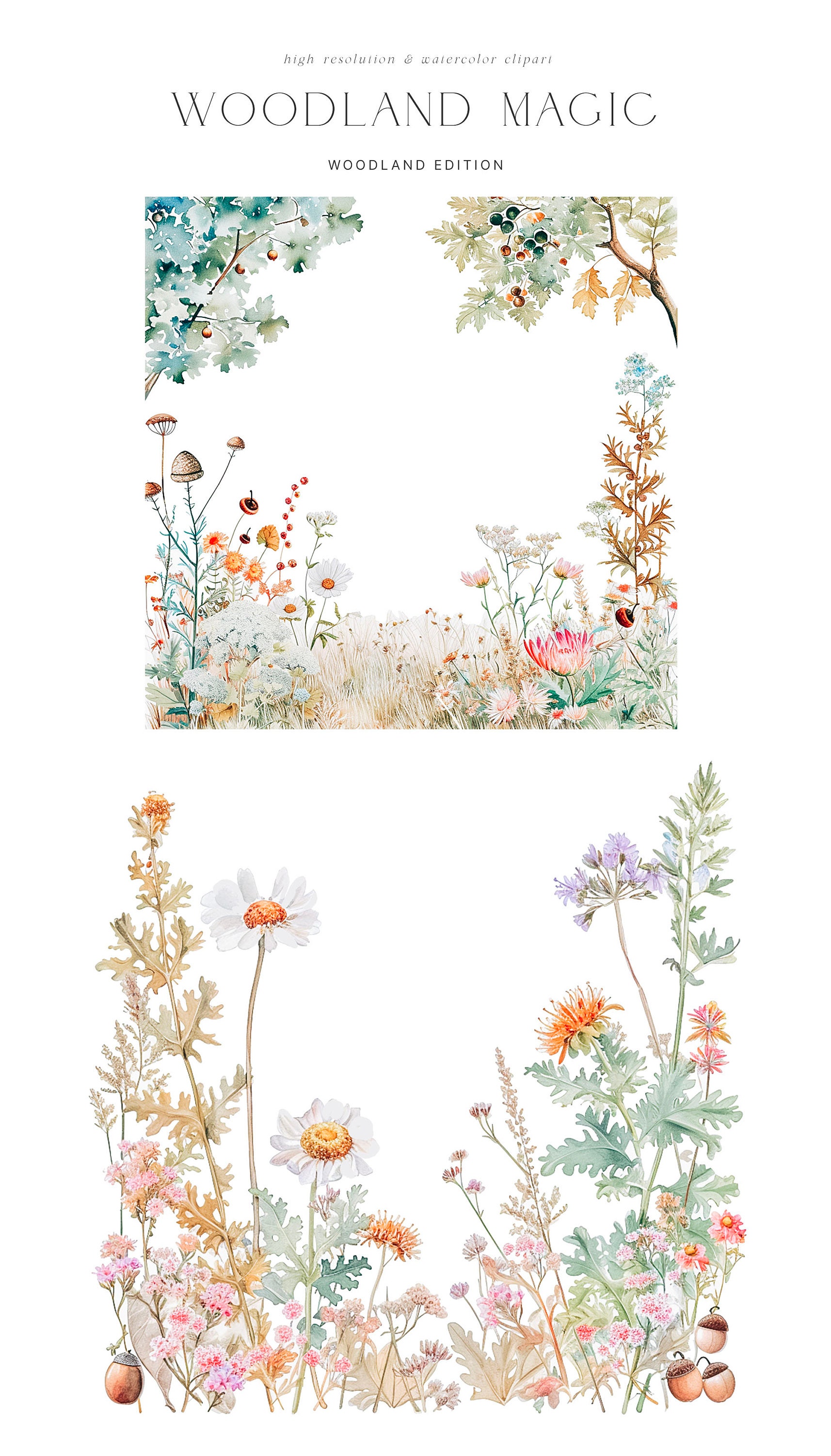 Watercolor Woodland Fairy Clipart - Fairies Clipart - Watercolor ...