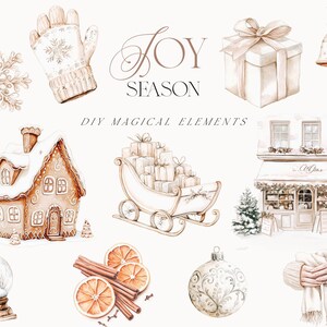 Neutral Christmas Clipart - Organic Christmas Clipart - Winter - Cozy ...