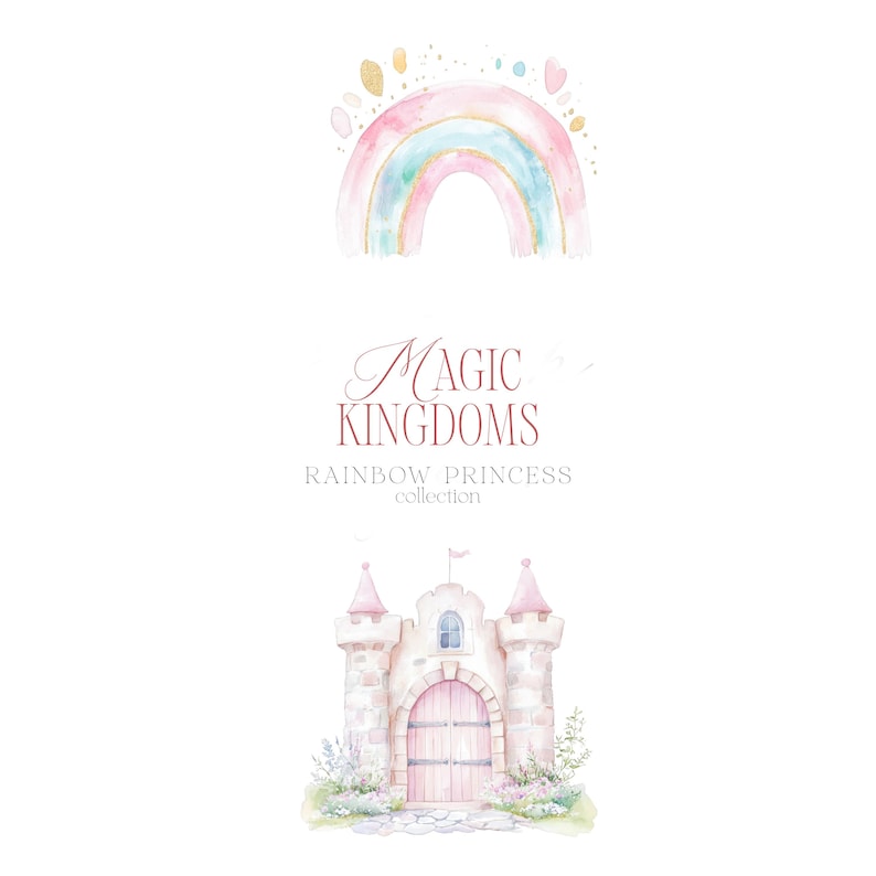 Cute Princess & Unicorn Clipart - Watercolor Nursery - Clipart for Kids ...