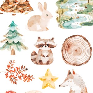 Cute Watercolor Woodland Clipart Set - Woodlands Clipart - Woodland ...