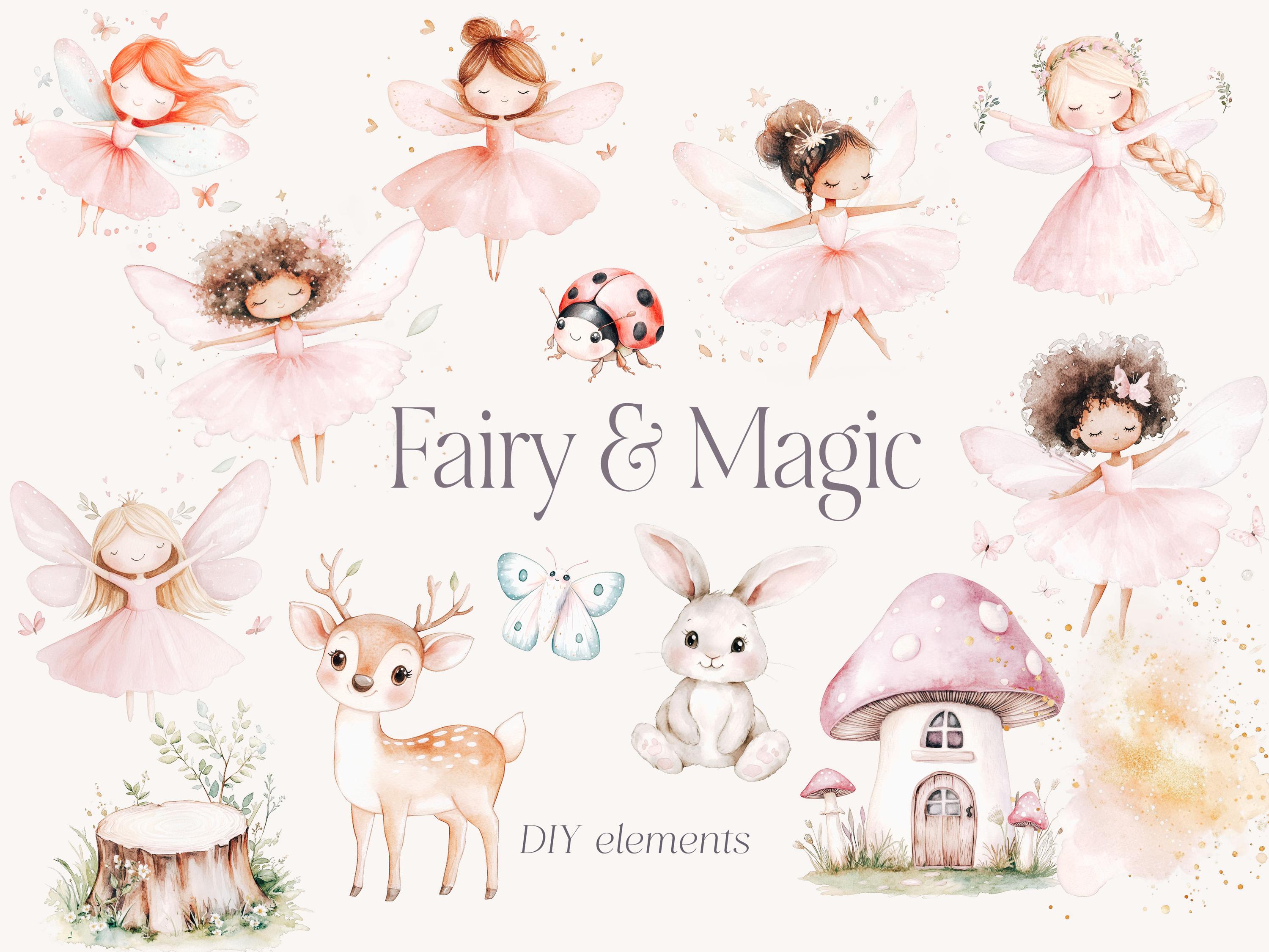 Magical Fairy Clipart - Pink Fairies - Cute Clipart - Clipart for Kids ...