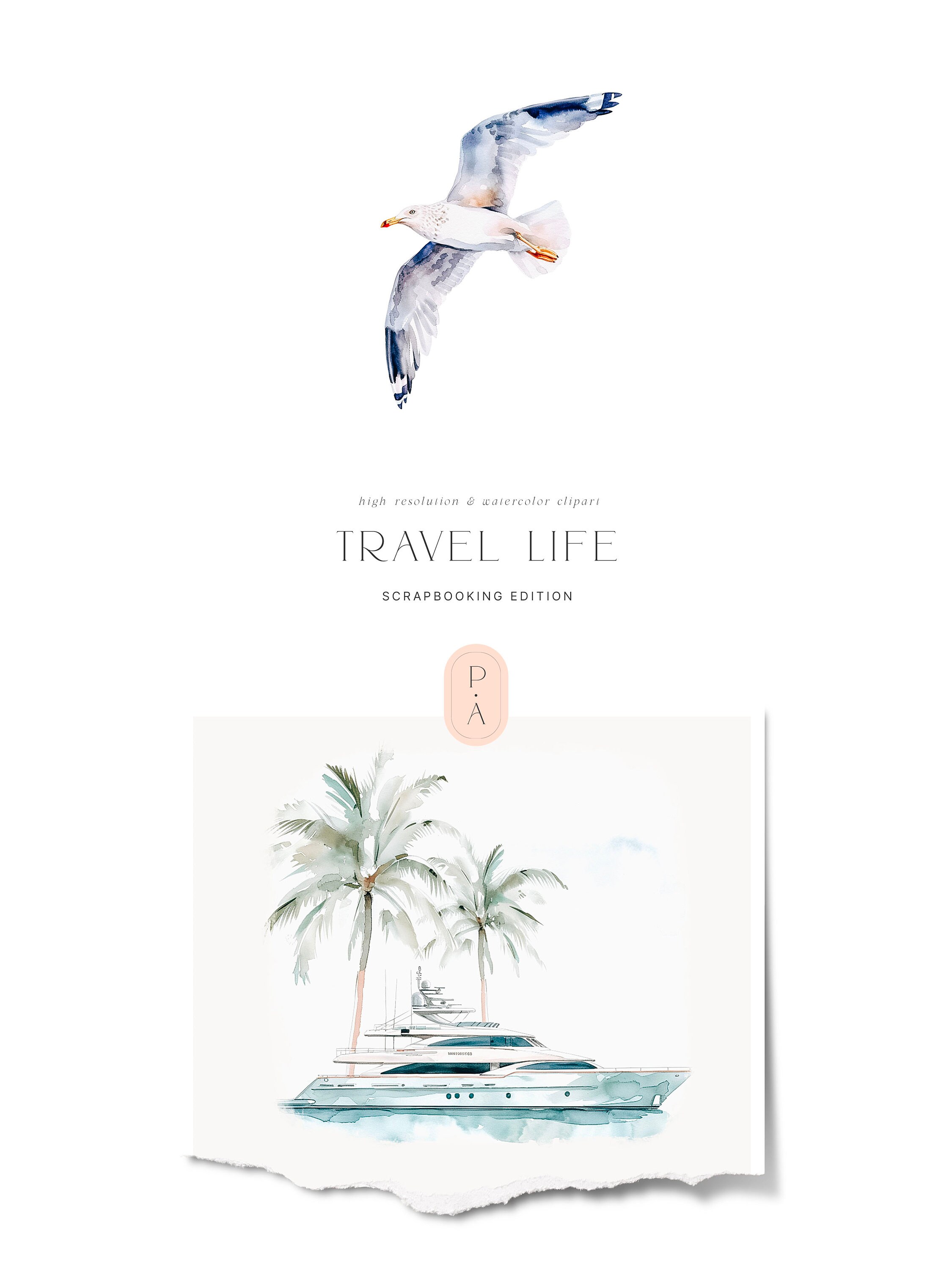 Travel Watercolor Clipart Set Travel Clipart Vacation Clipart Travel ...