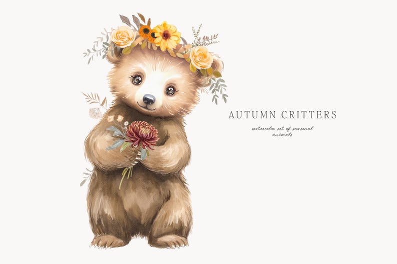 Watercolor Autumn Animals Clipart - Woodland Animals Clipart ...